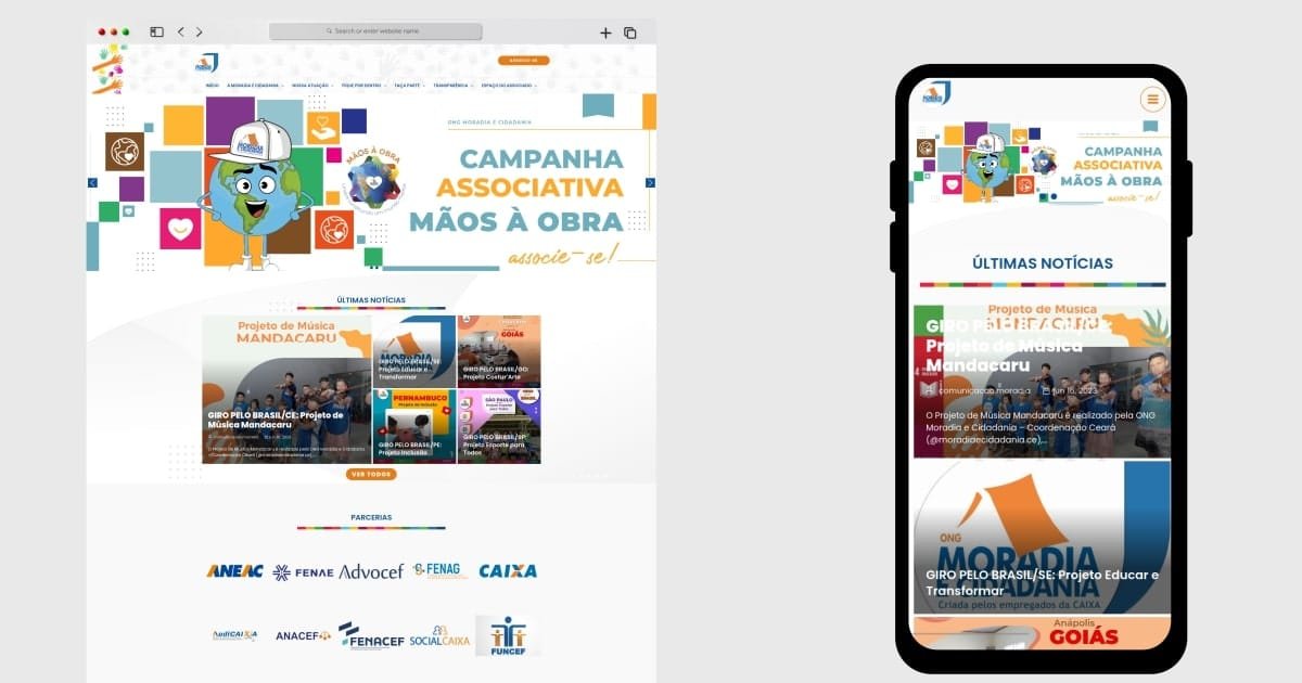 Criação de site para ONG. Com sistema de doação online e votação online